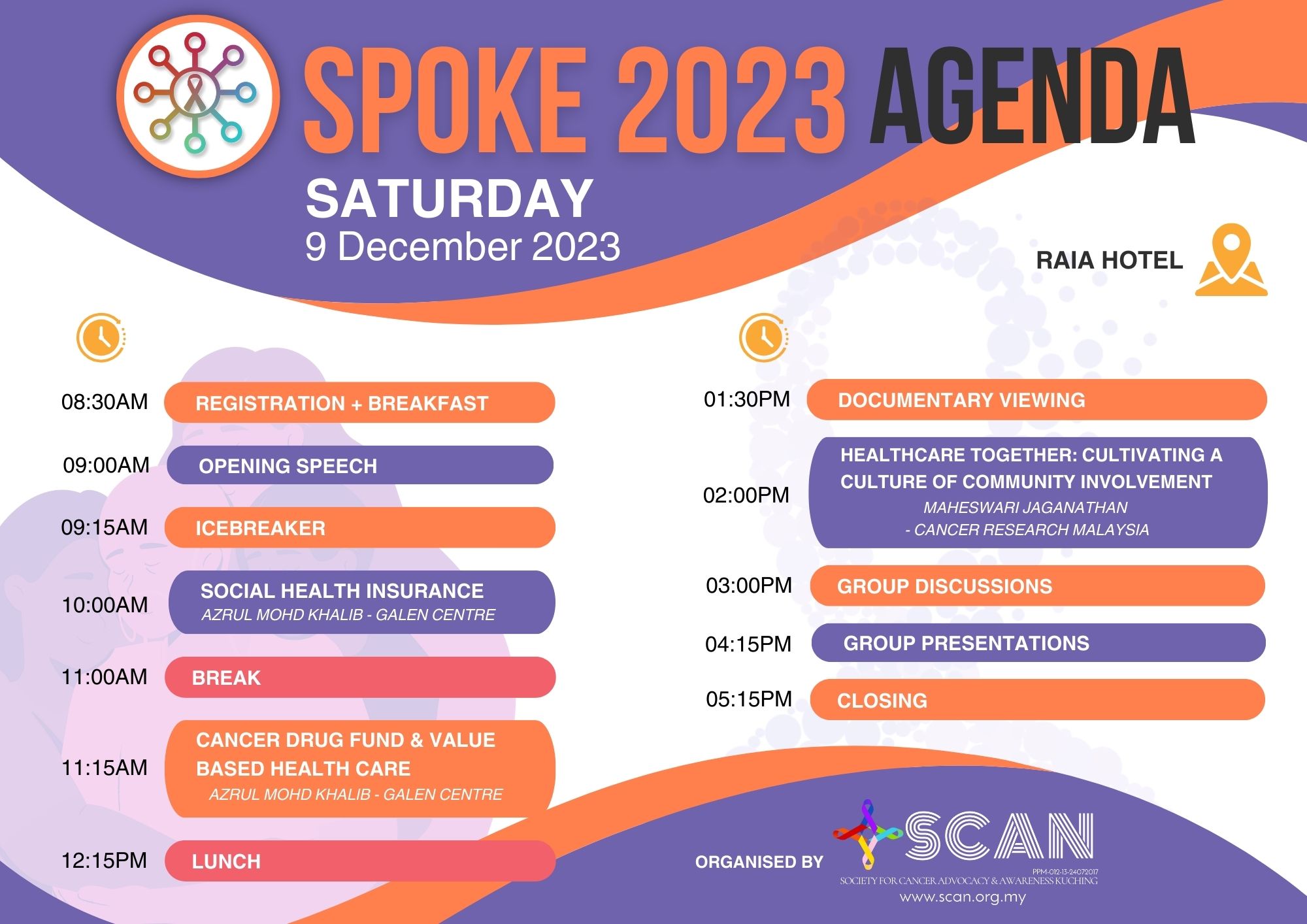 SPOKE 2023 Agenda - Society For Cancer Advocacy And Awareness Kuching ...